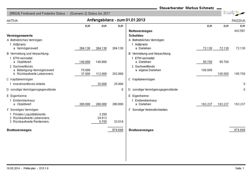 Anfangsbilanz - Steuerberater Düsseldorf